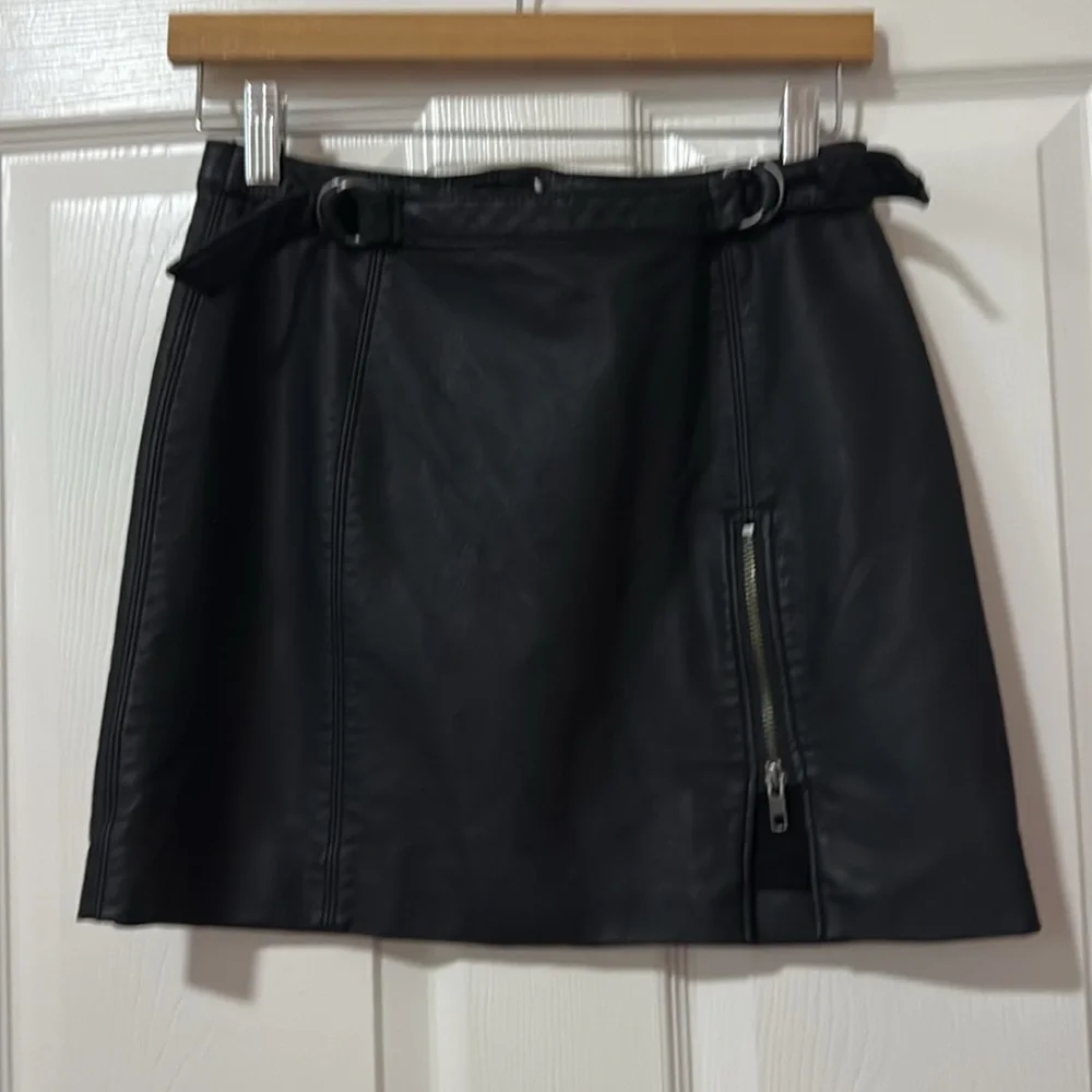 Free People | Skirts | Free People Black Asymmetrical Pencil Mini Skirt ...